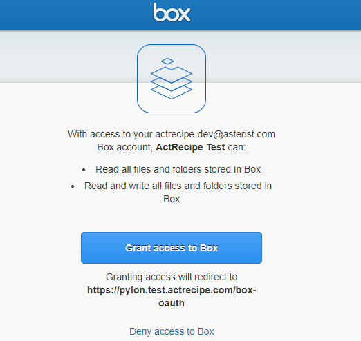 Box連携設定 – ActRecipe Support | SaaS連携・業務自動化・iPaaS